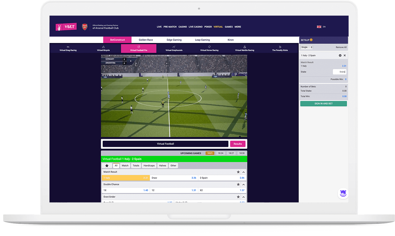 Virtual Sports Betting Solutions | Virtual Betting Software | BetConstruct