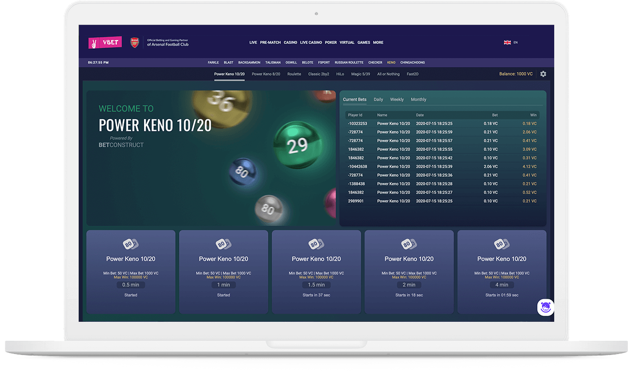 Keno | Online Lotto/Lottery Software | BetConstruct