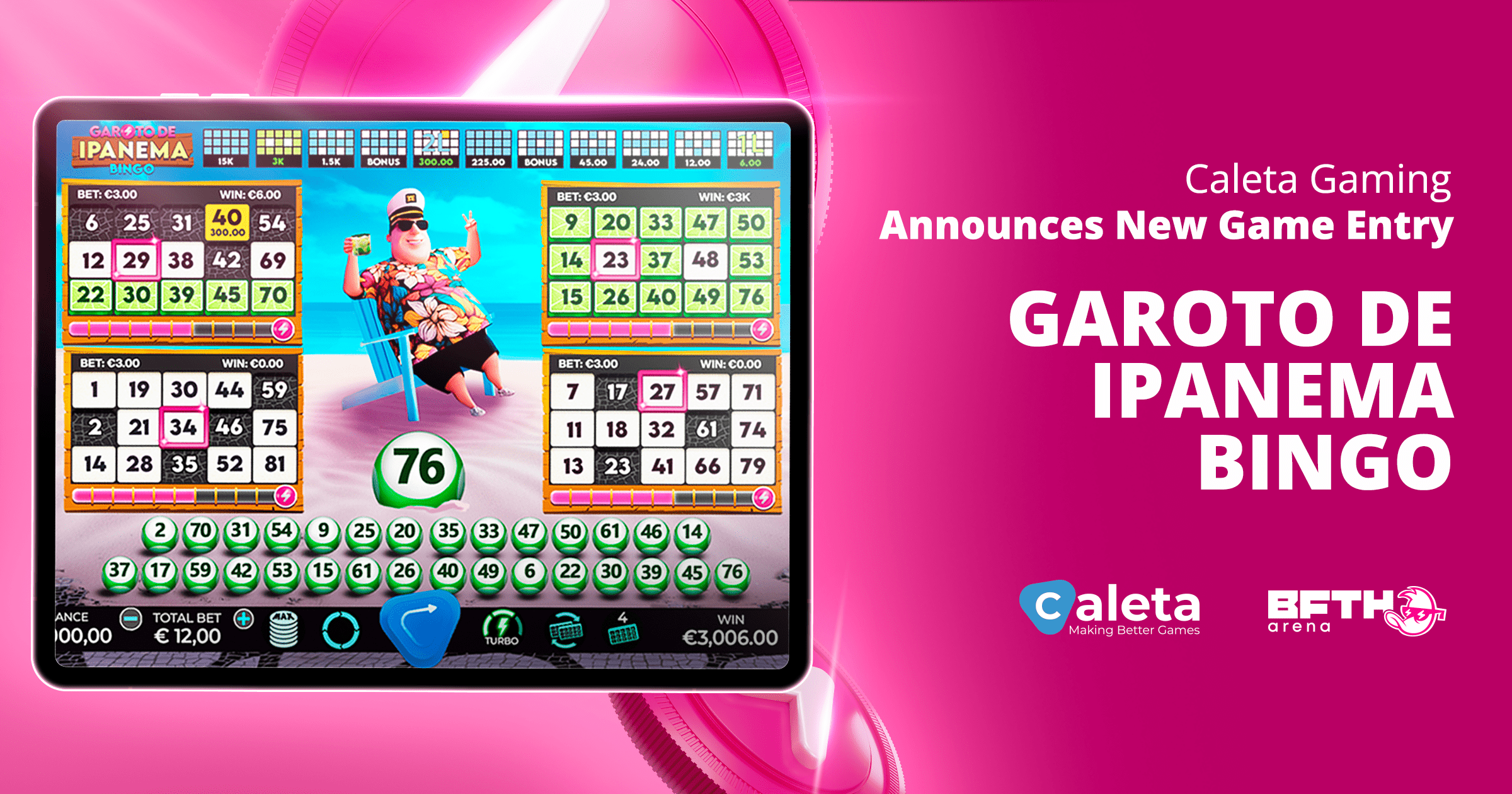Brazilian Caleta Gaming’s Garoto de Ipanema Bingo Joins B.F.T.H. Arena Awards